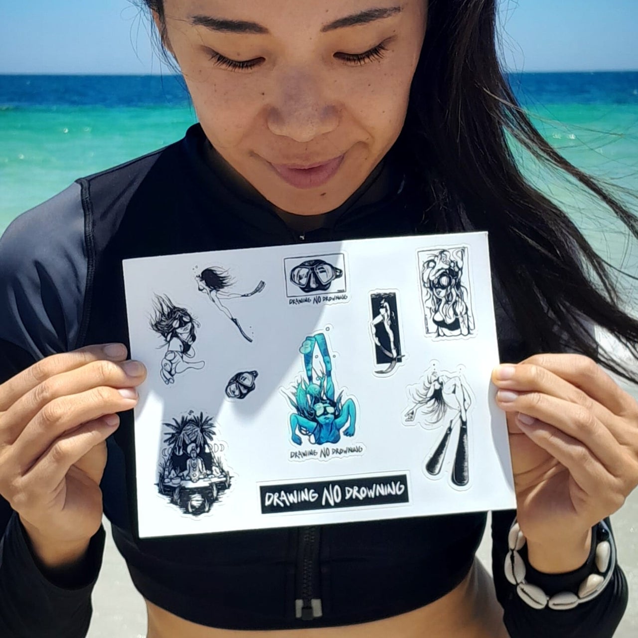 Freediving Art | drawing NO drowning